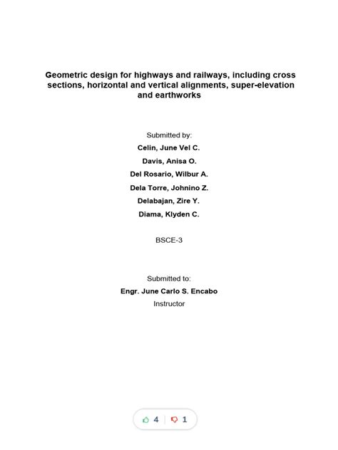 Geometric Design For Highways And Railways Including Cross Sections Horizontal And Vertical