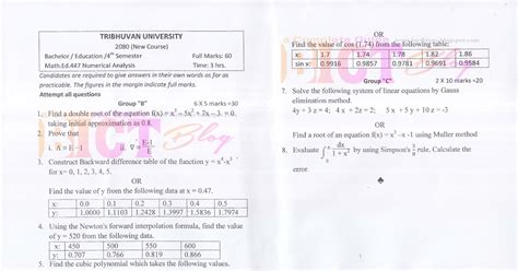 Campus Book Numerical Analysis Bicte Note Fourth Semester