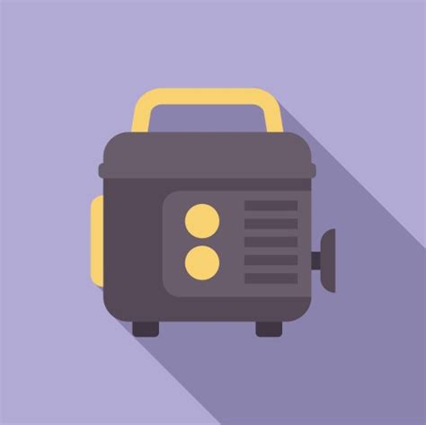 Yellow Portable Generator Providing Electricity Vector Image