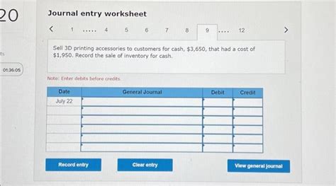 Solved Journal Entry Worksheet 67812 Return Incorrectly