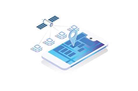 Modern Technology GPS Navigation App Concept In Isometric Smartphone Application For Global