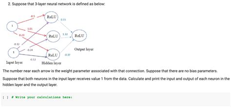 Solved Suppose That Layer Neural Network Is Defined As Chegg