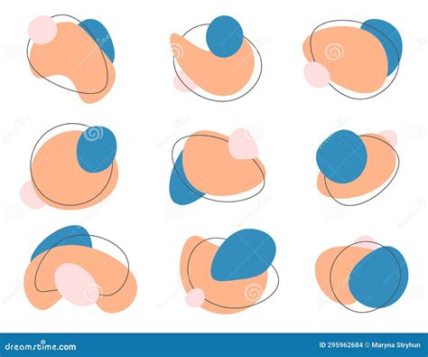 Set Of Organic Abstract Shapes Abstract Dynamic Drop Shapes Stock