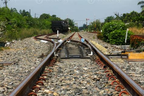 Railway Line Intersections At Train Stations In Indonesia 46299201