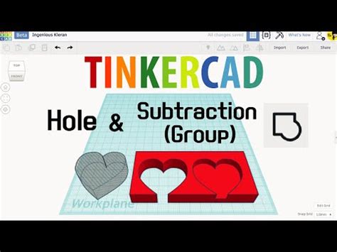 5 Tinkercad Tutorials Hole And Subtraction Group 3d Modeling How