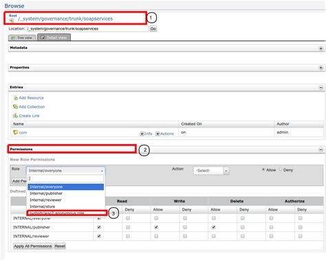 Wso2 Governance Registry Asset Permissions Stack Overflow