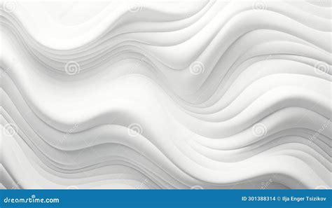 Elegant And Minimalistic White Monochromatic Seamless Wave Texture Pattern Background Stock