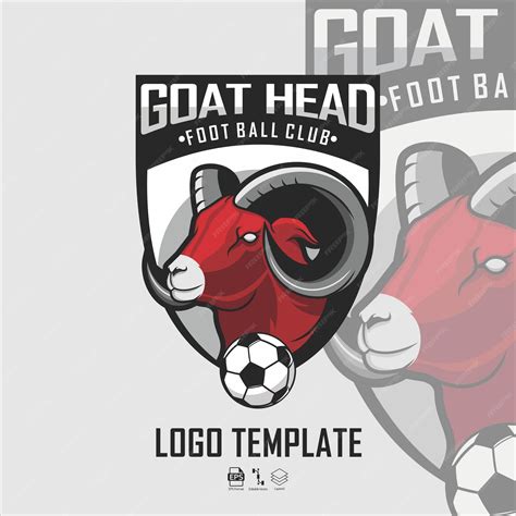 Goat Head Foot Ball Logo Template Ready Format Eps 10 Premium Vector
