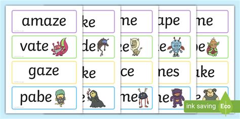 Nsw Phase 5 A E Split Digraph Flashcards Real And Nonsense A E Words