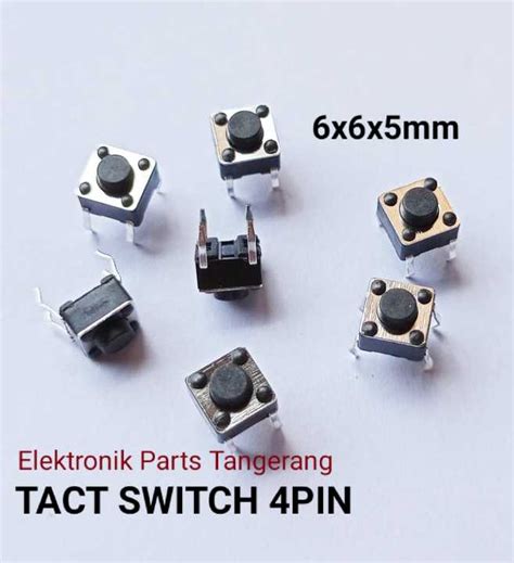 10 Pcs Tact Switch 4 Kaki China Tut Switch 4 Pin Tak Switch 4 Kaki