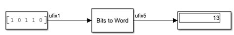 Bits To Word Convert Vector Of Bits To Integer Simulink