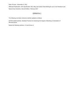 Api Spec E Errata