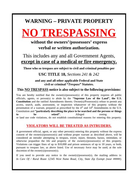 No Trespassing Sign Customizable Pdf