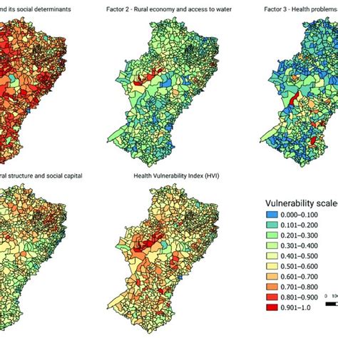 spatial distribution of the health vulnerability index hvi and its