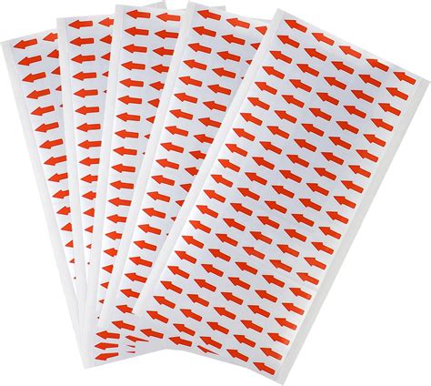 Kalione 500pcs Red Arrow Stickers Small Rectangular Self Adhesive
