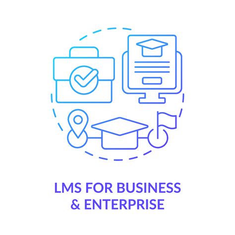 Lms For Business And Enterprise Blue Gradient Concept Icon Learning Management Deployment