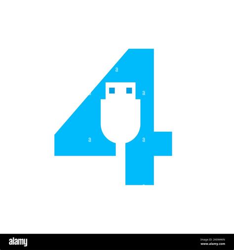 Initial Letter Usb Symbol Design Computer Connection Usb Cable Icon Vector Stock Vector Image