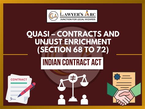 Quasi Contracts And Unjust Enrichment Section 68 To 72 Indian