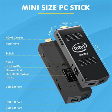AIOEXPC Mini PC Stick Intel Celeron N4020 2 8GHz Windows 11 Pro 8GB DDR4 256GB SSD Mini
