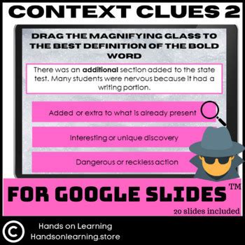 Context Clues Task Cards For Google Slides By Hands On Learning LLC