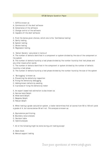 Istqb Guru Istqb Question Paper22 Pdf Pdf Software Testing Software Bug