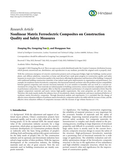 pdf nonlinear matrix ferroelectric composites on construction quality