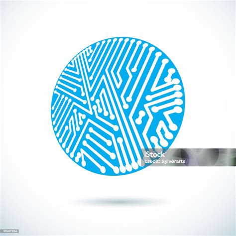 vector technology cpu design with circular microprocessor scheme computer circuit board digital