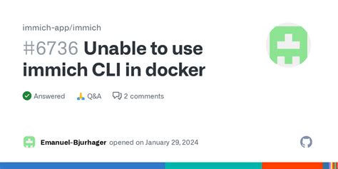 Unable To Use Immich Cli In Docker · Immich App Immich · Discussion