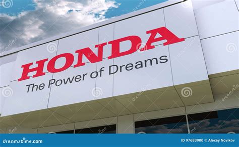 Honda Logo On The Modern Building Facade Editorial 3d Rendering Editorial Image Illustration