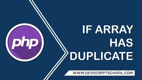 Php Check If Array Has Duplicate Values By