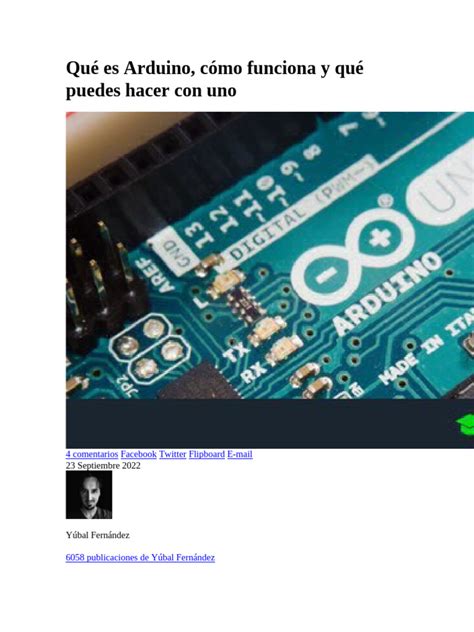 Qué Es Arduino Pdf Robótica Robot