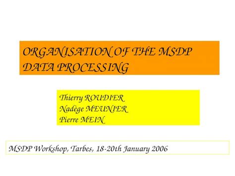 Ppt Organisation Of The Msdp Data Processing Dokumentips