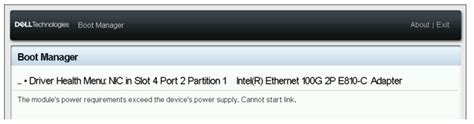 Poweredge Intel E810 Cqda2 Недостаточное питание приемопередатчика Fr1