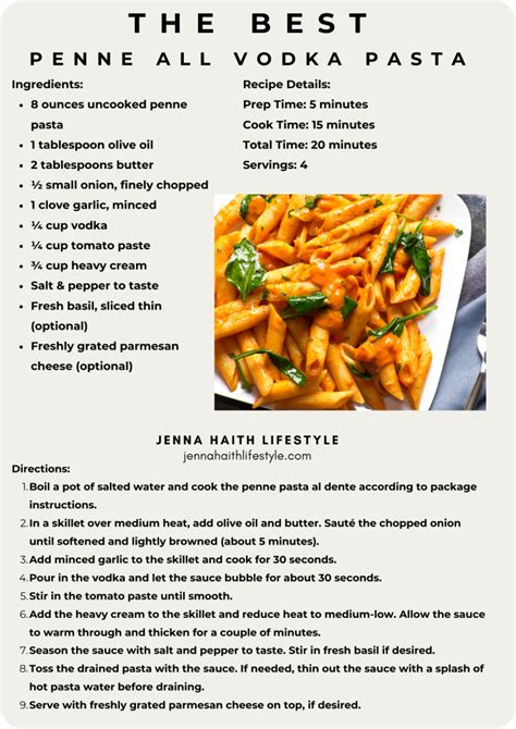 The Best Penne Alla Vodka Pasta You Will Ever Make Jenna Haith Lifestyle
