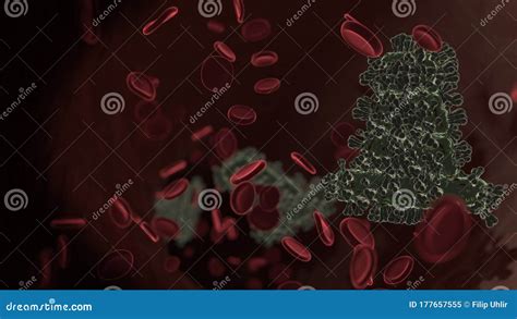 Microscopic 3d Rendering View Of Virus Shaped As Symbol Of Cone Inside