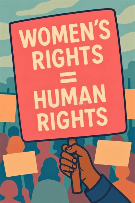 Women S Rights Equal Human Rights Protest Sign Illustration Stock