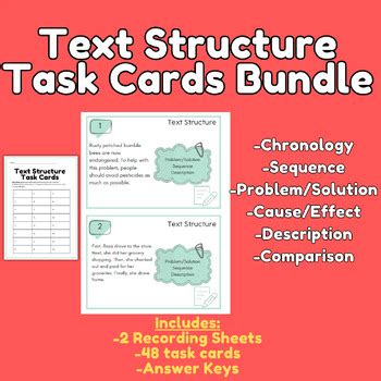 Text Structure Task Cards Bundle By Wonders By Weaver TPT