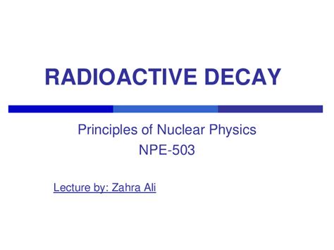 Radioactive Decay Pdfcoffeecom