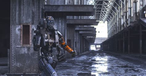 Chappie 2015 Assault Rifle Robot Hd Wallpaper Rare Gallery