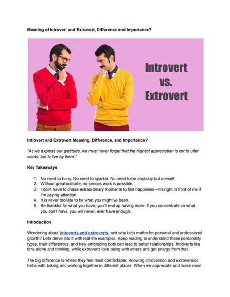 Compare And Contrast Extrovert And Introverts Ppt