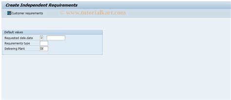 Md81 Sap Tcode Create Customer Independent Requirements