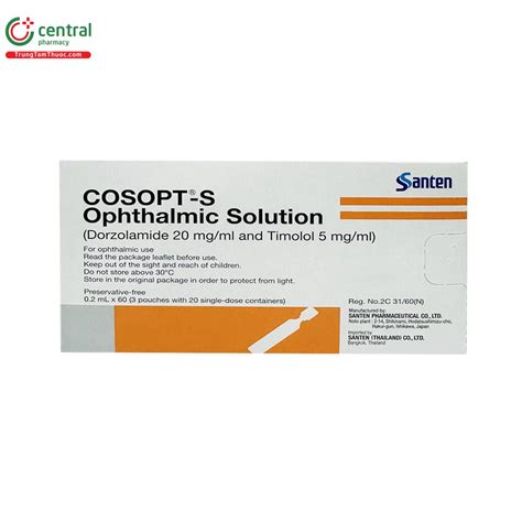 Thuốc Cosopt S Thuốc Nhỏ Mắt điều Trị Tình Trạng Tăng Nhãn áp