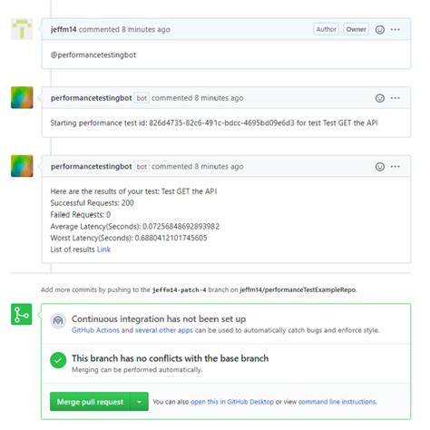 Performance Testing Bot · Github Marketplace · Github