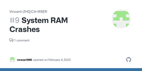 System Ram Crashes · Issue 9 · Vincent Zhqca Mser · Github