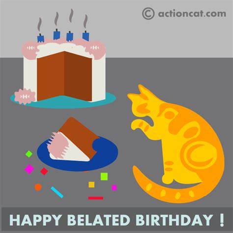 Happy Belated Birthday Cat Images