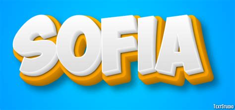 Sofia Yellow White 3d Text Effect Generator