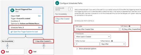 how to create a scheduled path in salesforce flow