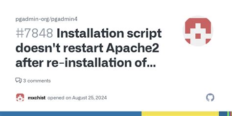 Installation Script Doesnt Restart Apache2 After Re Installation Of Pgadmin In Ubuntu 2410