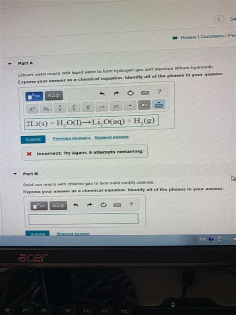 solved 34 a review constants per part a lithium metal