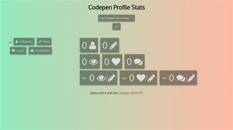 Codepen Profile Stats